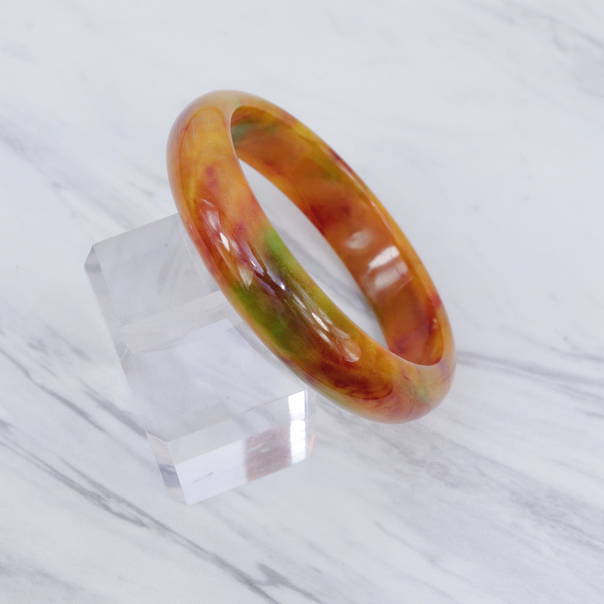 Orange Jade Bangle DLG